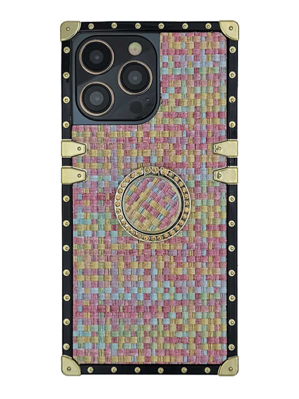 Rainbow Tweed Fabric Square iPhone Case